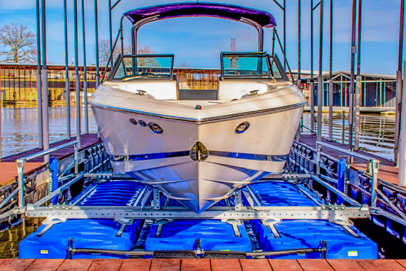 Protective UltraLift Shallow Water Boat Lift on Lake Lanier